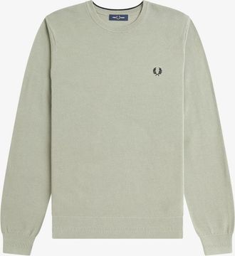 Fred Perry Leichter Rundhalspullover aus Baumwolle mit Reiskornstruktur in