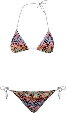 Missoni Femme, Maillots de bain, Multicolore, Taille: 36 FR Bikini en viscose &agrave; effet de dentelle zig-zag