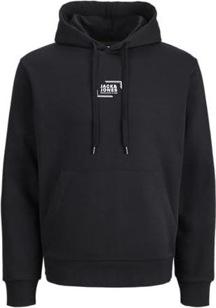 Jack & Jones Hood Jjcorp Graphic Sweat &agrave; Capuche Noos, Noir, XXL Homme