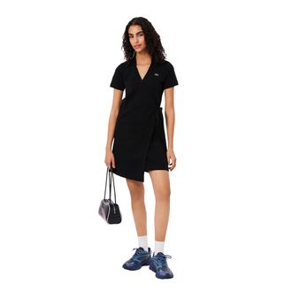 Lacoste Wickelkleid f&uuml;r Damen, V-Ausschnitt, kurz&auml;rmlig (Wei&szlig;)