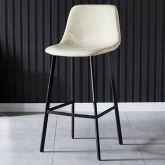 Generic Moderne Barhocker mit R&uuml;ckenlehne, armlose Barhocker aus Leder in K&uuml;cheninselh&ouml;he, robuste Metallbeine, erh&auml;ltlich in Blau