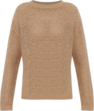 Fabiana Filippi Femme, Pulls, Beige, Taille: 40 FR Pull avec sequins scintillants