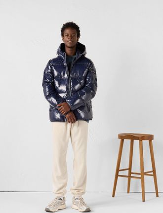 Jott Doudoune &agrave; capuche Grand Froid Marine Java laqu&eacute;e - Taille XXL