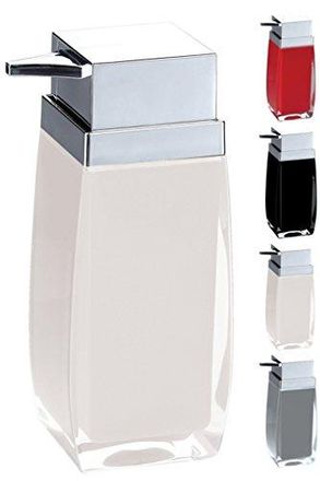 MSV Seifenspender Anzio Flüssigseifen-Spender, Fassungsvermögen 6 x 5 x 15,5 cm - Weiß