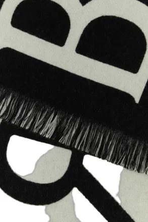 Burberry Unisex Blackcalico Exterior: Wool Sciarpe E Foulard Scarfs