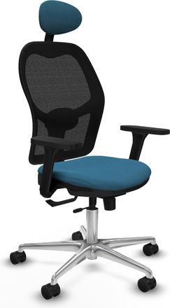 Piqueras y Crespo Ergonomischer Arbeitsstuhl mit 3D-Armen, h&ouml;henverstellbarer Lendenwirbelst&uuml;tze und festem Kopfteil, ausgestattet mit Syncro/Traslack und eingespritzte