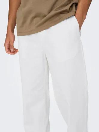 Only & Sons Schlupfhose ONSSINUS LOOSE 0007 COT LIN PANT NOOS Baumwolle mit Leinen, locker geschnitten