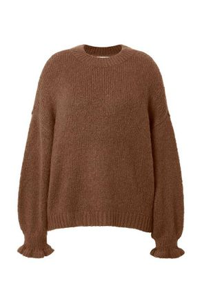 STUDIO UNTOLD Strickpullover Pullover oversized Grobstrick R&uuml;schen&auml;rmel