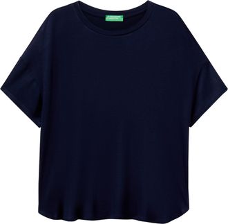 Benetton Damen 3z12d101x T-Shirt, blau, XX-Small