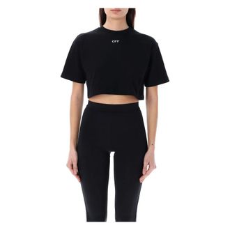 Off-white Off Stamp Rib Cropped Tee - - Tops - Damen - Schwarzk - M