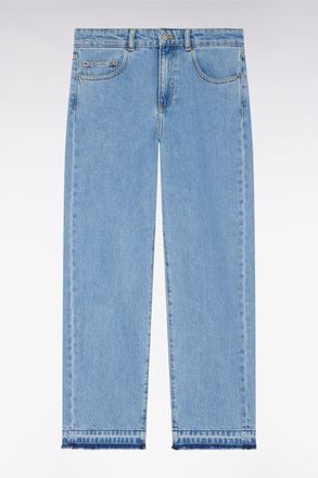Eden Park Jean 5 Poches En Denim Bleu Coupe Boyfriend