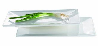 Mäser Mäser, Serie Trendy Line, Platte rechteckig, 28 x 17 cm, im 2er-Set, Weiß