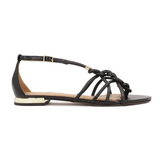 Kazar Schwarze flache Sandalen mit goldenem Absatz - - Shoes - Damen - Schwarzk - 37 EU