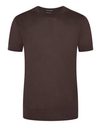 HUGO BOSS Strick-T-Shirt aus feiner Merinowolle in