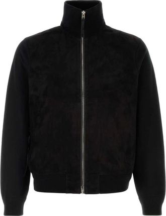Tom Ford Homme, Pulls, Noir, Taille: L Suede Front Merino Full Zip