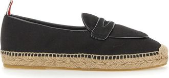 Thom Browne Femme, Chaussures, Noir, Taille: 36 EU Espadrille Mocassin Penny Loafer Varsity