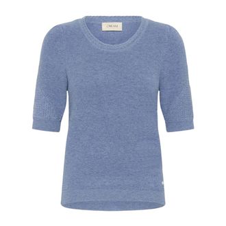 Cream Rundhals-Strickware - - Knitwear - Damen - Blau - XL