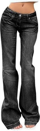 Generic Jean évasé pour femme taille haute à jambe large pour femme, pantalon sarouel léger et confortable avec poches, pantalon de jogging décontracté pour t