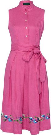 Reitmayer Trachtenkleid Ärmelloses Leinenkleid mit Blumen