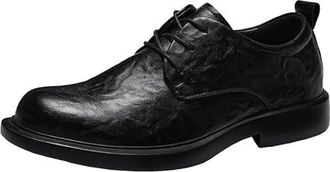 Generic Chaussures habillées for Hommes, Chaussures Derby à Lacets, Bout Rond, Cuir végétalien, Couleur Unie, Semelles Basses antidérapantes en Caoutchouc, Ch