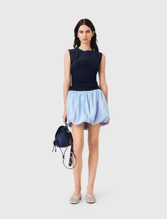 Maje Robe Bi-mati&egrave;re En Jersey Et Coton - Bleu - Maje
