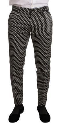Dolce & Gabbana Mens Black White Check 3 Piece Set Martini Suit Polyester Nylon