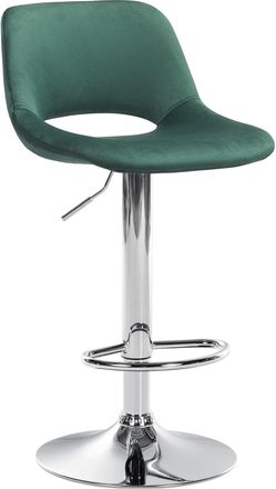 Clp Barhocker Camden I Samt-Bezug I Drehbar, Farbe:gr&uuml;n, Material Gestell:Metall in Chromoptik
