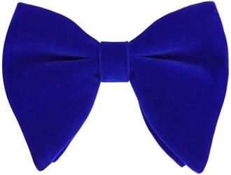 Alizeal Noeud papillon pré-noué classique pour homme, couleur unie pour fête de mariage, smoking formel, noeud papillon surdimensionné, Bleu roi (velours), ta