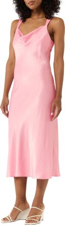 Comma Satinkleid mit Wasserfall-Ausschnitt