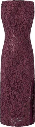 Pinko Pinko, Femme, Robes, Brun, Taille: 40 FR Robe en dentelle florale avec d&eacute;collet&eacute; plongeant au dos
