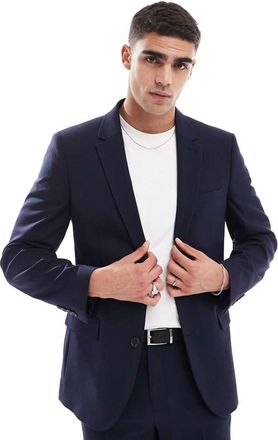 Asos Schmale Anzugjacke in Marineblau