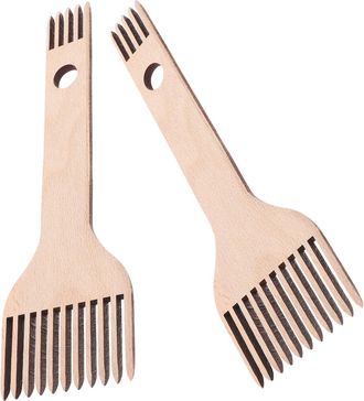 Pretyzoom 2 St&uuml;ck Tragbarer Webkamm Doppelseitiger Handwebkamm mit Feinen Z&auml;hnen Webwerkzeug f&uuml;r Teppichstrickerei und Wandteppich Selbstgemacht