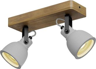 Lindby Lindby - Spot en b&eacute;ton &agrave; intensit&eacute; variable Mitis en bois pour salon & salle &agrave; manger