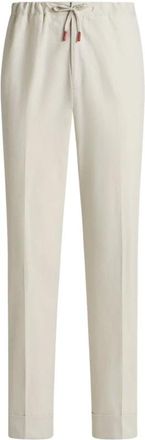 Kiton Homme, Pantalons, Beige, Taille: 3XL Pantalon en coton avec taille &eacute;lastiqu&eacute;e