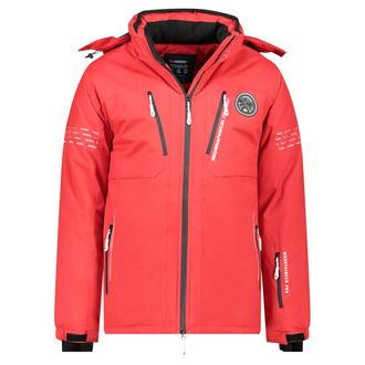 Geographical Norway Waldo Herren Skijacke mit Kapuze, wasserdicht und winddicht, technische Daunenjacke, warm, f&uuml;r Wintersport und Outdoor-Aktivit&auml;ten, rot, XXL