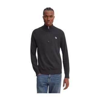 Paul Smith Quarter Zip Zebra Logo Jumper - - Knitwear - Herren - Schwarzk - S