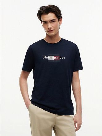 Tommy Hilfiger T-shirt en jersey &agrave; drapeau imprim&eacute;