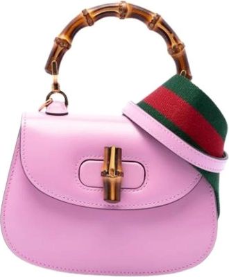 Gucci Sac bandouli&egrave;re Pre-owned Bamboo &agrave; poign&eacute;e sup&eacute;rieure - Femme - Pre-owned - Rose - Taille: ONE Size