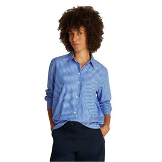 Tommy Hilfiger Hemd f&uuml;r Damen, leger, Lang&auml;rmlig (Blau)