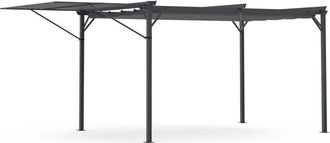 IDMarket Pergola &eacute;dition originale auvent r&eacute;glable et toit r&eacute;tractable 3x4M gris anthracite