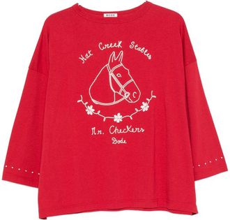 Bode Stables Graphic-print Three-quarter-sleeve T-shirt