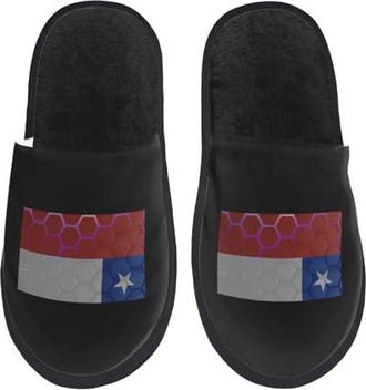 Generic Pantoufles En Peluche Drapeau Du Chili Chaussons Maison Hiver Chaussures Pour Ext&eacute;rieur Femme Unisex L