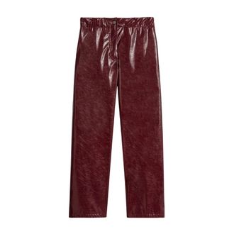 A Paper Kid Pantaloni Effetto Vernice - - Trousers - Damen - Rot - 2XS