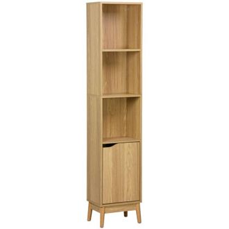 Sweeek Colonne de rangement salle de bain vintage d&eacute;cor bois fr&ecirc;ne 3 niches - Nepal