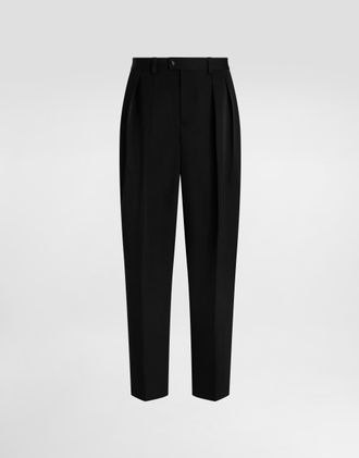 Dolce & Gabbana Wool Gabardine Trousers - Mann Hosen Und Shorts Schwarz Wolle 46