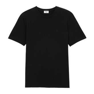 Saint Laurent Schwarze T-Shirts und Polos mit Cassandre-Logo - - Tops - Herren - Schwarzk - S