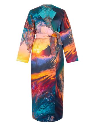 Roberto Cavalli Mantel mit abstraktem Muster - Blau