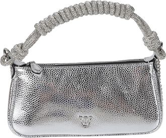 Pinko Pinko Crossbody Bags - Half Moon Mini Baguette Bag Metallic - Gr. unisize - in Gunmetal - für Damen