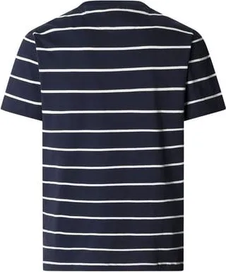 Fa&ccedil;onnable T-shirt marque &agrave; col rond en coton
