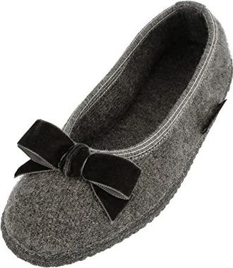 Haflinger Pantoufles pour Femmes Fiocco 623322, Pointure:40 EU, La Couleur:Gris